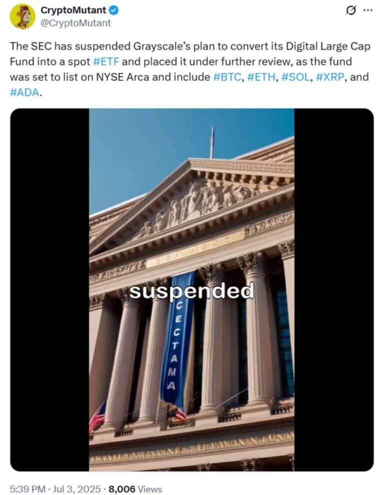 XRP Lawsuit News: SEC Halts Grayscale ETF—What It Means for XRP and Future ETFs - Brave New Coin